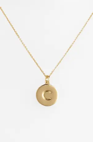 Kate Spade New York Initial Pendant Necklace - C- Gold