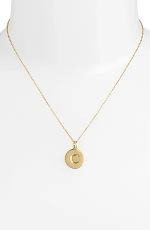 Kate Spade New York Initial Pendant Necklace - C- Gold