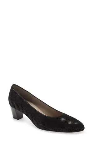 ARA Kelly Pump - Black Punti Suede