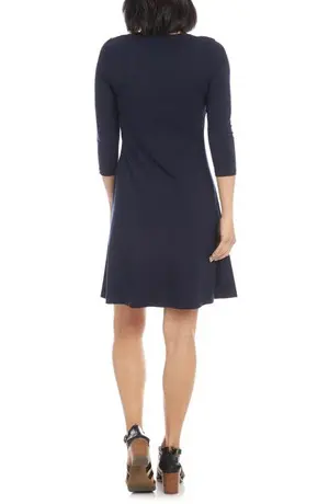 Karen Kane A-line Jersey Dress - Navy