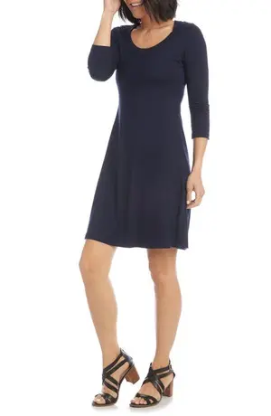 Karen Kane A-line Jersey Dress - Navy