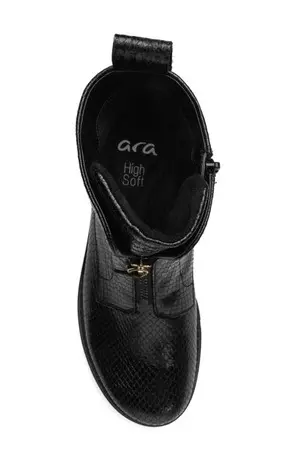 ARA Deon Leather Bootie - Black Snake Print