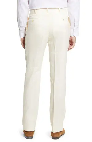 Berle Pleat Front Linen Pants - Cream