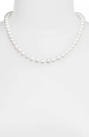 Lagos Luna Pearl Necklace - Silver
