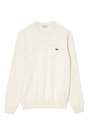 Lacoste Cotton Jersey Crewneck Sweater - Flour