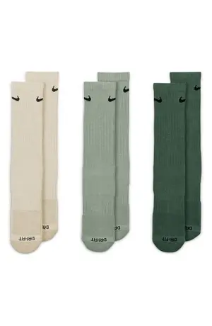 Nike Nike Everyday Plus Cushion Crew Training Socks - 3 Pack Beige/green Multi