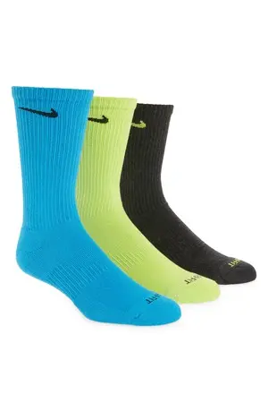 Nike Nike Everyday Plus Cushion Crew Training Socks - 3 Pack Cyber/laser Blue/black Heather