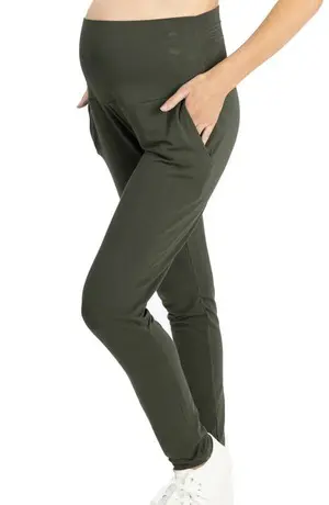ANGEL MATERNITY Tapered Casual Maternity Pants - Khaki