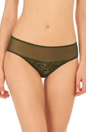 Natori Cherry Blossom Lace Briefs Pesto