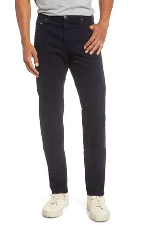 Ag Tellis Sueded Stretch Sateen Slim Leg Pants - Rich Navy