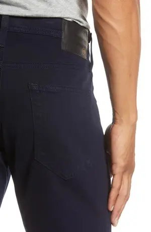 Ag Tellis Sueded Stretch Sateen Slim Leg Pants - Rich Navy