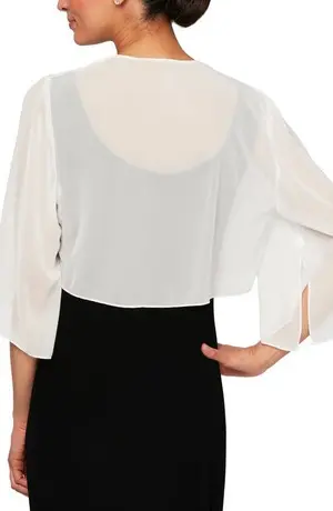 Alex Evenings Hanky Bolero Cardigan - Ivory