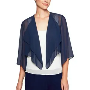 Alex Evenings Hanky Bolero Cardigan - Navy