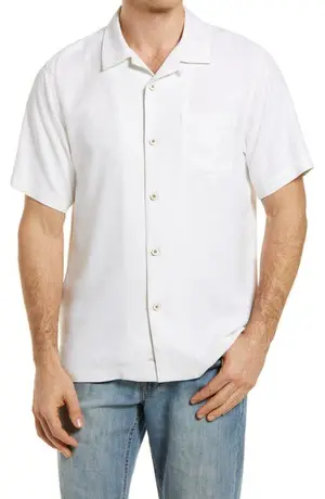 Tommy Bahama Tropic Isle Short Sleeve Button-up Silk Camp Shirt - Continental
