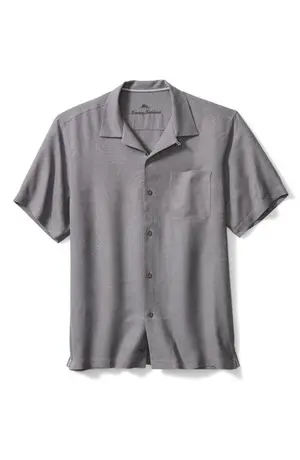 Tommy Bahama Tropic Isle Short Sleeve Button-up Silk Camp Shirt - Shadow
