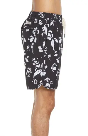 FAIR HARBOR Anchor Swim Trunks - Black Floral