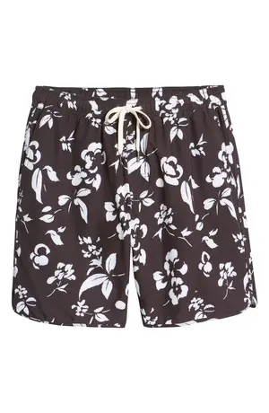 FAIR HARBOR Anchor Swim Trunks - Black Floral