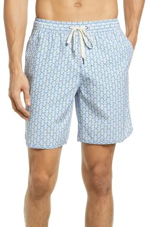 FAIR HARBOR Anchor Swim Trunks Light Blue Schooner