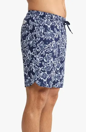 FAIR HARBOR Anchor Swim Trunks - Navy Botanical
