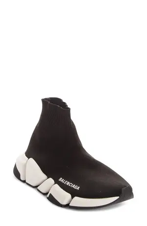 Balenciaga Speed Lt 2.0 Knit Slip-On Black/ White/ Black
