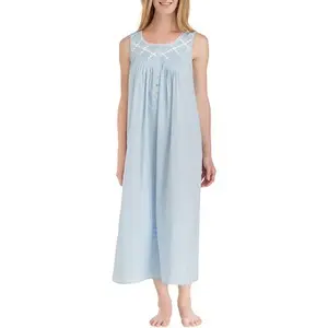 Eileen West Cotton Lawn Ballet Nightgown - Solid Blue