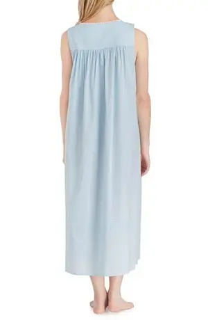Eileen West Cotton Lawn Ballet Nightgown - Solid Blue