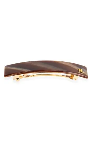 France Luxe Rectangular Barrette - Walnut