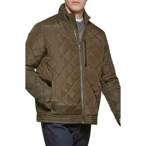 Cole Haan Quilted Faux Fur Lined Jacket - Olive