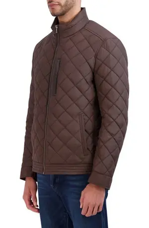 Cole Haan Quilted Faux Fur Lined Jacket - Wren