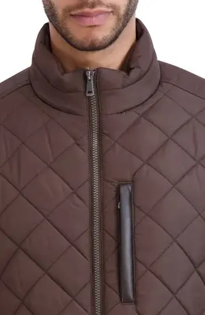 Cole Haan Quilted Faux Fur Lined Jacket - Wren