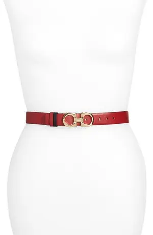 FERRAGAMO FERRAGAMO Ceylon Reversible Leather Belt Rosso/nero