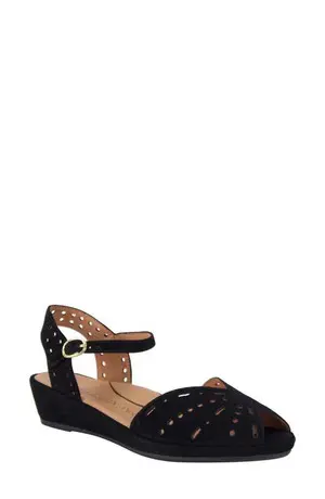 L'AMOUR DES PIEDS Brenn Ankle Strap Sandal - Black Suede
