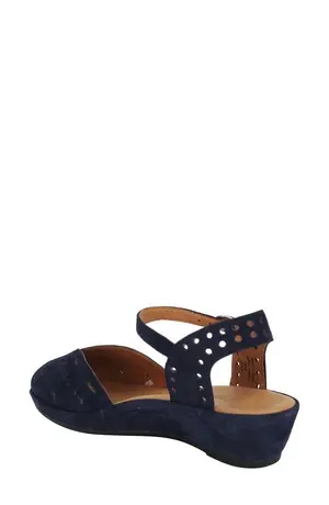 L'AMOUR DES PIEDS Brenn Ankle Strap Sandal - Navy Suede
