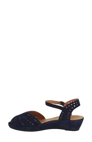 L'AMOUR DES PIEDS Brenn Ankle Strap Sandal - Navy Suede
