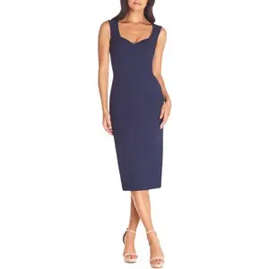 Dress The Population Elle Sweetheart Neck Dress - Midnight Blue