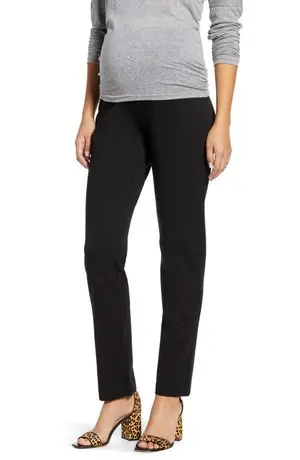 ANGEL MATERNITY Straight Leg Trousers - Black