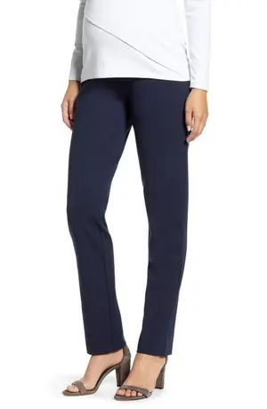 ANGEL MATERNITY Straight Leg Trousers - Navy