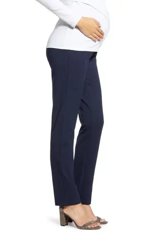 ANGEL MATERNITY Straight Leg Trousers - Navy