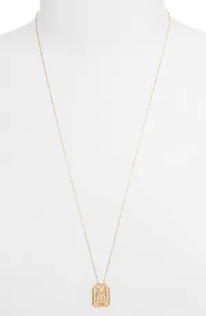 Jennifer Zeuner Jewelry Kiana Zodiac Pendant Necklace - Leo Gold
