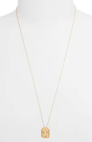 Jennifer Zeuner Jewelry Kiana Zodiac Pendant Necklace - Libra Gold