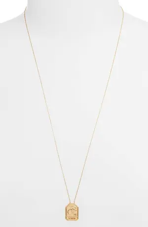 Jennifer Zeuner Jewelry Kiana Zodiac Pendant Necklace - Scorpio Gold