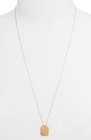 Jennifer Zeuner Jewelry Kiana Zodiac Pendant Necklace - Taurus Gold