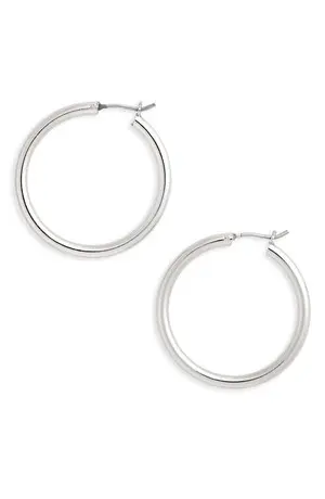 Nordstrom Medium Endless Hoop Earrings - Rhodium