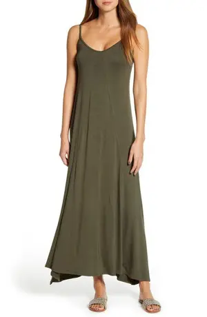 Loveappella Stretch-knit Maxi Dress - Dark Olive
