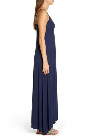 Loveappella Stretch-knit Maxi Dress - Navy