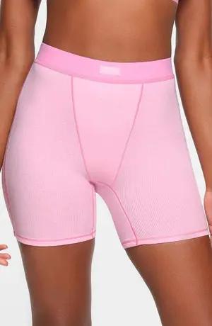 SKIMS Stretch Cotton Rib Boxers Bubble Gum