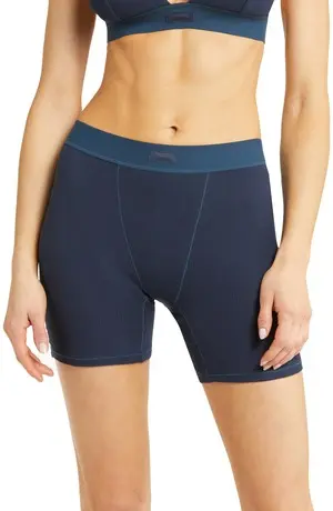 SKIMS Stretch Cotton Rib Boxers Navy