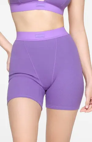 SKIMS Stretch Cotton Rib Boxers Ultra Violet