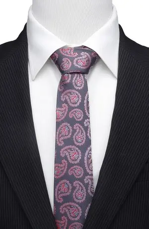 CUFFLINKS, INC. Paisley Superman Logo Neck Tie - Blue