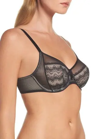 Chantelle Rivele Moi Perfect Fit Underwire Bra - Black/nude